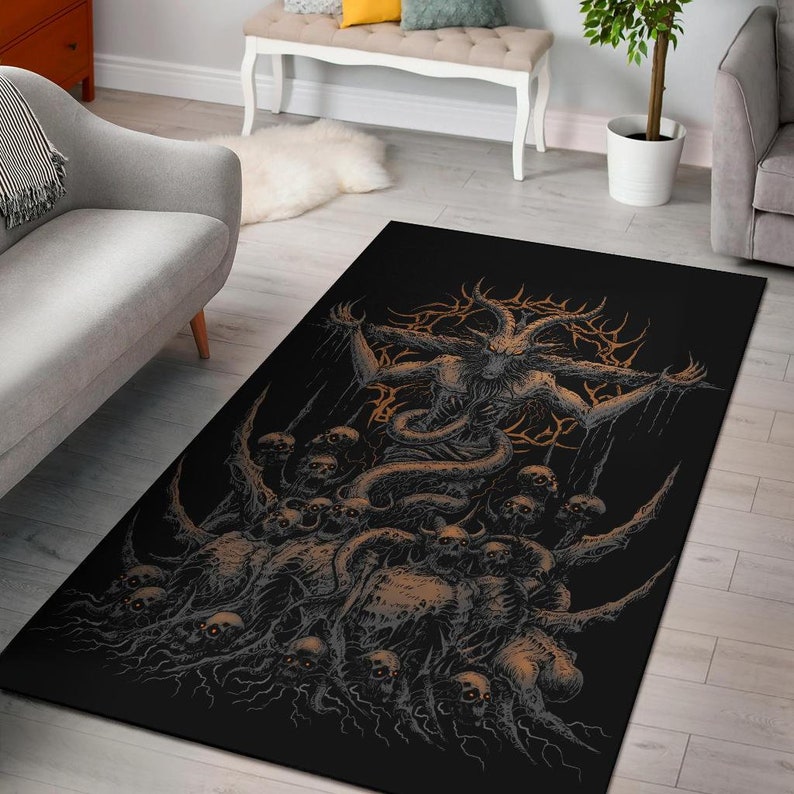 Skull Skeleton Unholy Possessed Messiah Resurrection Area Rug Awesome ...