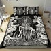 Skull Baphomet Goat Demon Frenzy 3 Piece Duvet Set Black and White ...