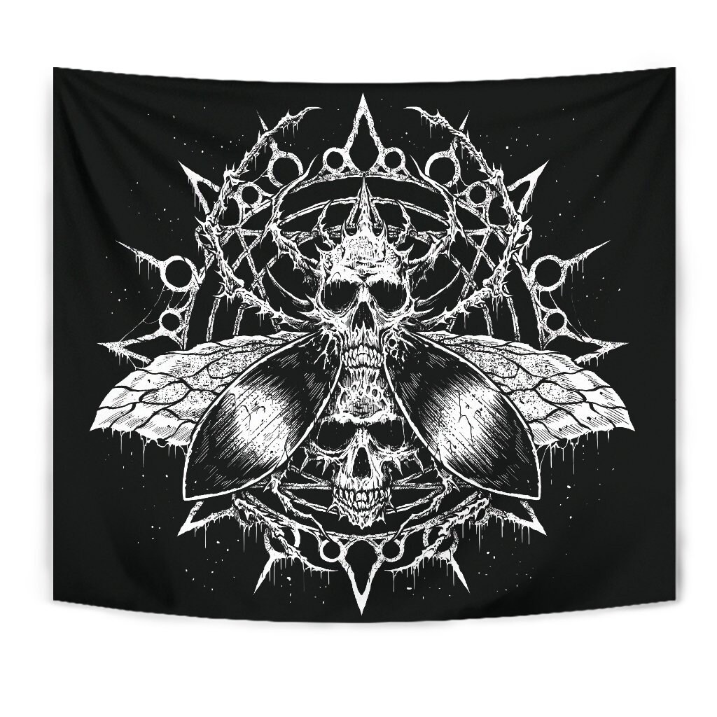 Skull Goth Fly Part 2 Large Wall Decoration Tapestry-skull - Etsy