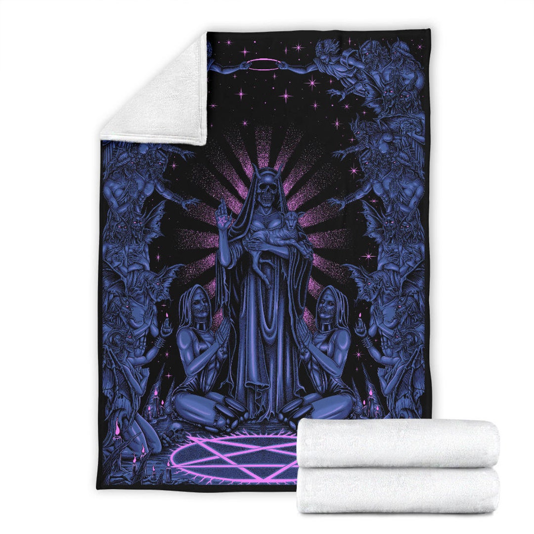 Satanic Pentagram Palm Demon Nun Demon Bombardment Blanket Awesome ...