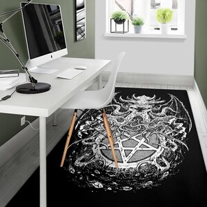 Inverted Pentagram Demon Octopus Area Rug-pentagram Rug-skull Pentagram ...