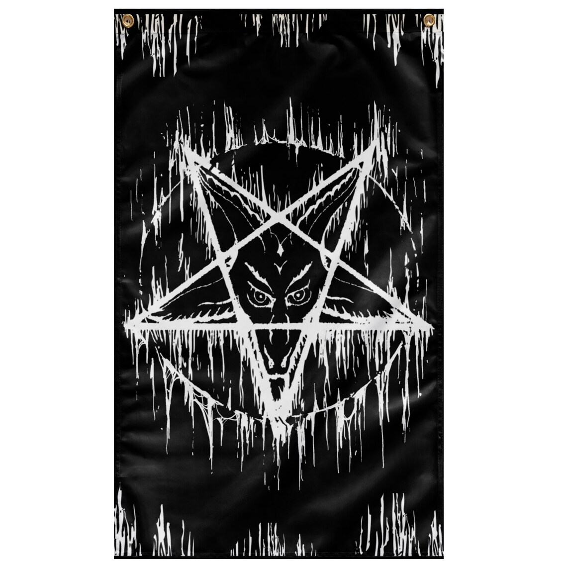Satanic Pentagram Melting Wall Flag-satanic Wall Decor-gothic - Etsy