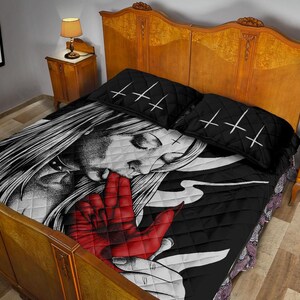 Satanic Cross Satanic Demon Embrace the Master Quilt 3 Piece Set ...