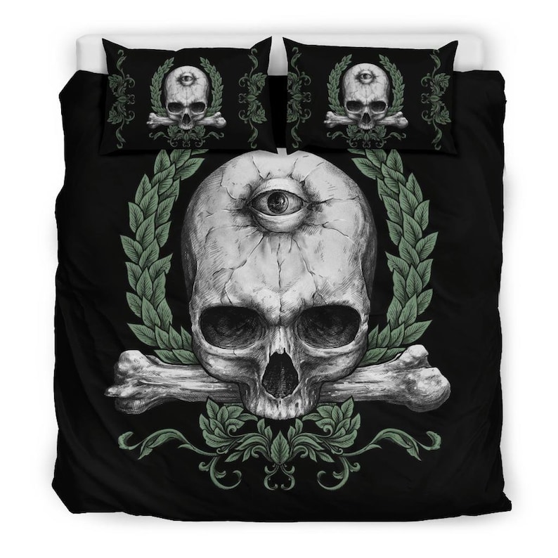 Skull Cyclops 3 Piece Duvet Set-skull Duvet-skull Bed Cover-skull ...
