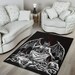 Skull Skeleton Satanic Bat Wing Demon God Area Rug Black and White Red ...