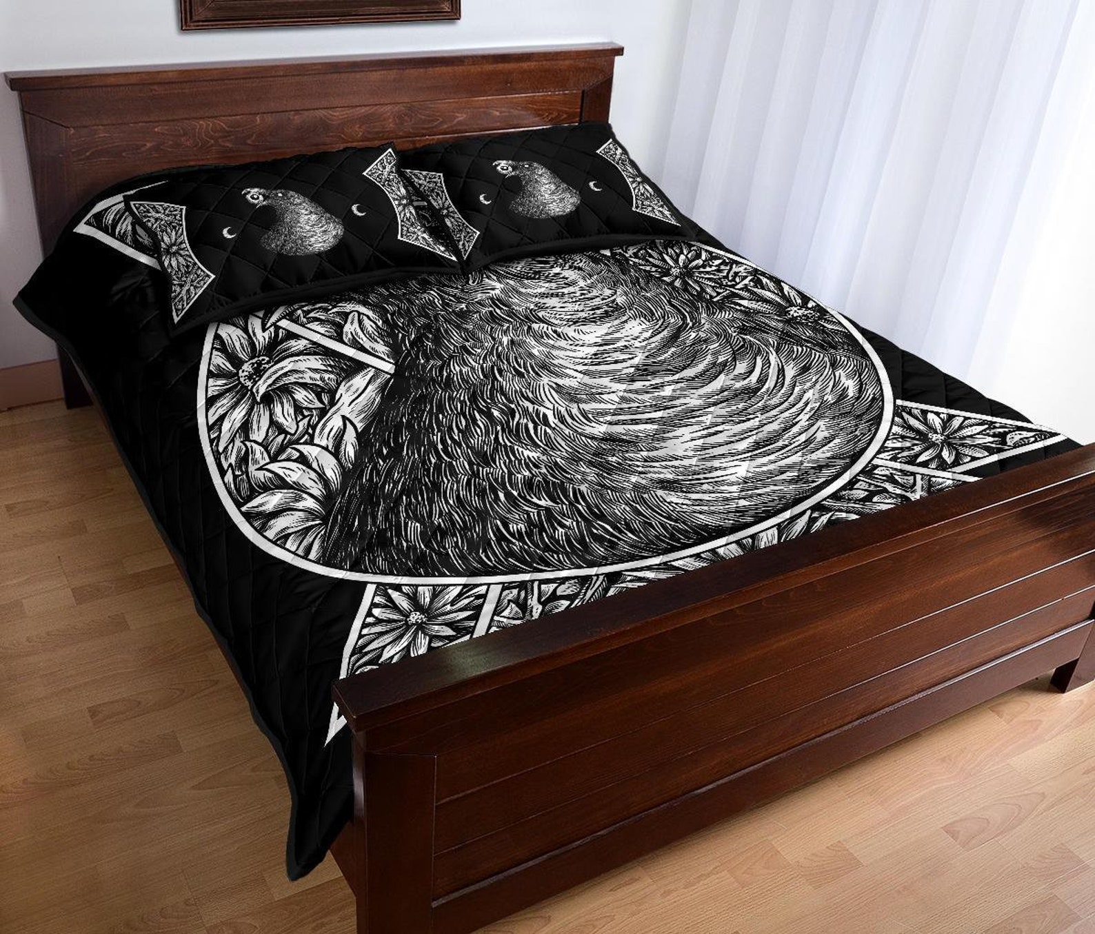 Gothic Quilt Black Crow Eye 3 Piece Bed Set-gothic - Etsy