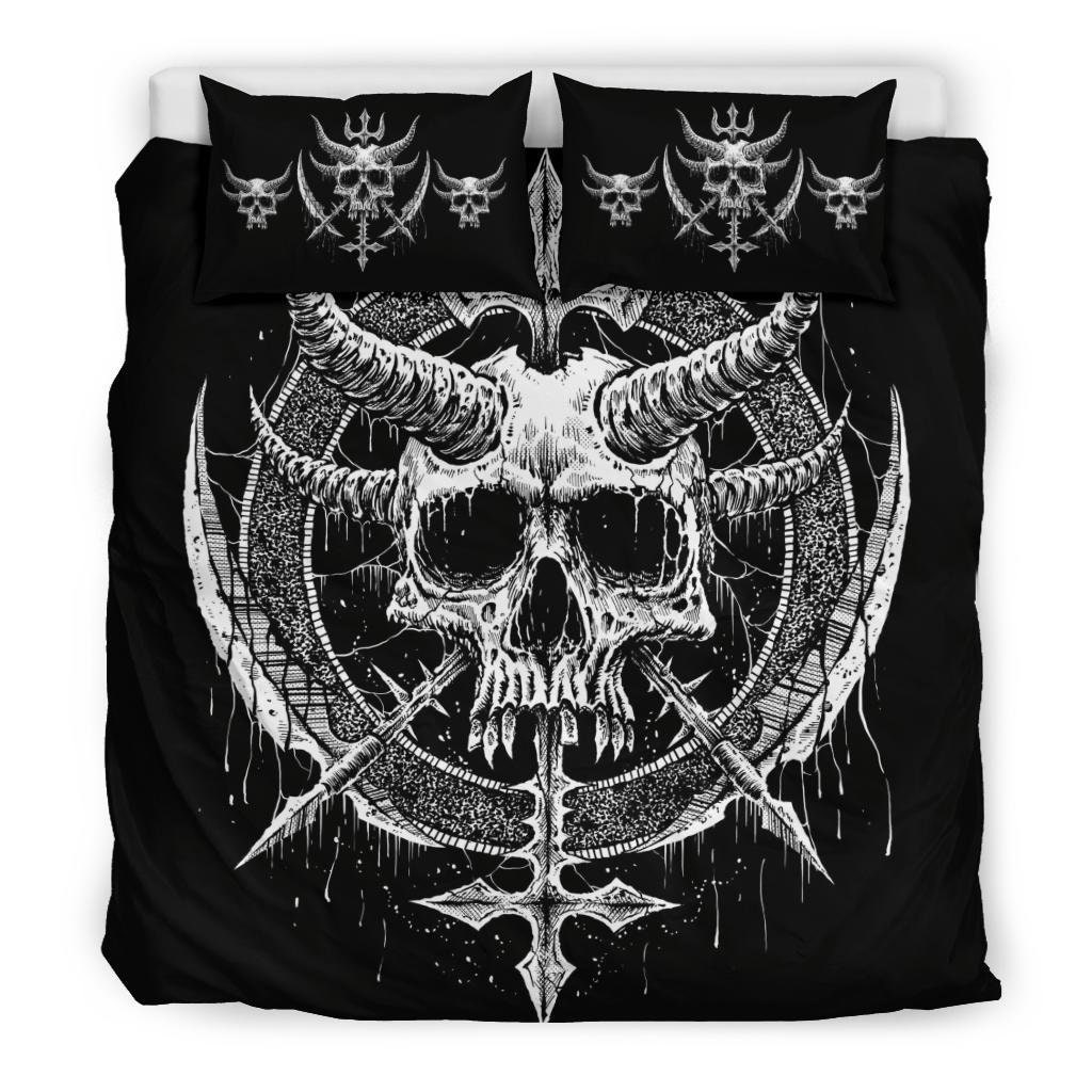Skull Inverted Cross Dagger 3 Piece Duvet Set-inverted Cross - Etsy