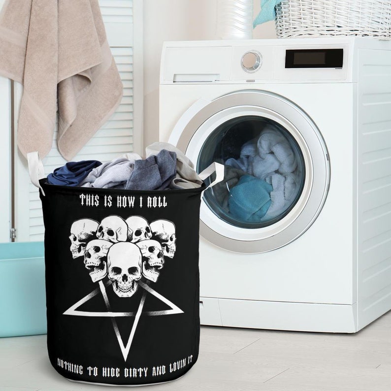 Skull Satanic Pentagram Dirty and Lovin It Laundry | Etsy