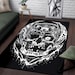 Gothic Skull Bat Area Rug-skull Rugs-gothic Skull Decor-gothic - Etsy