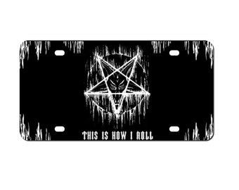 Live Deliciously Satanic Goth License Plate Frame Goth Car Accessories ...