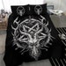 Skull Satanic Pentagram Goat Serpent 3 Piece Duvet Set Black and White ...