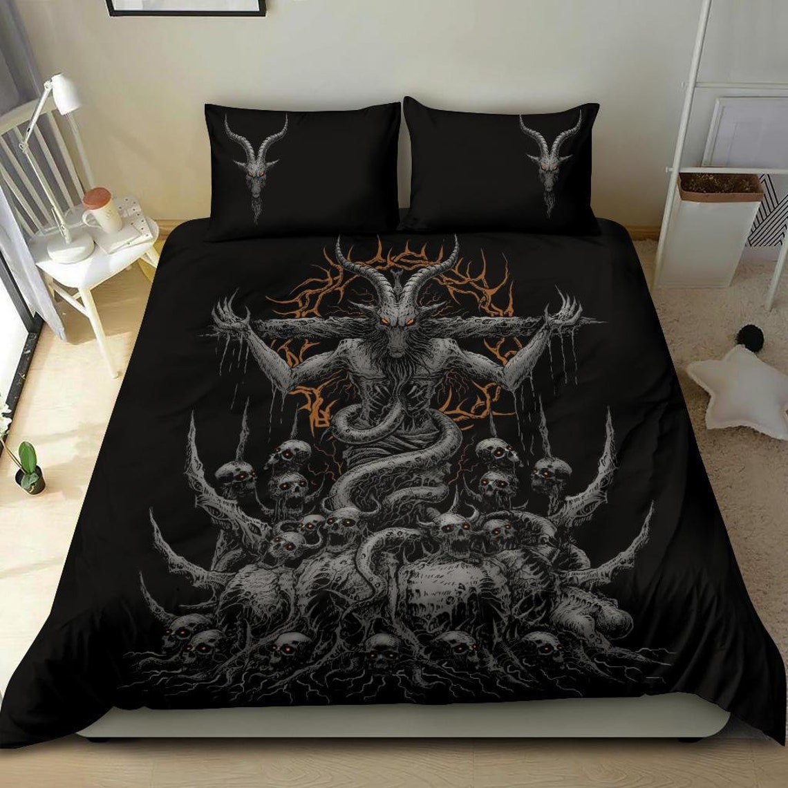 Skull Skeleton Unholy Possessed Messiah Resurrection 3 Piece Duvet Set ...