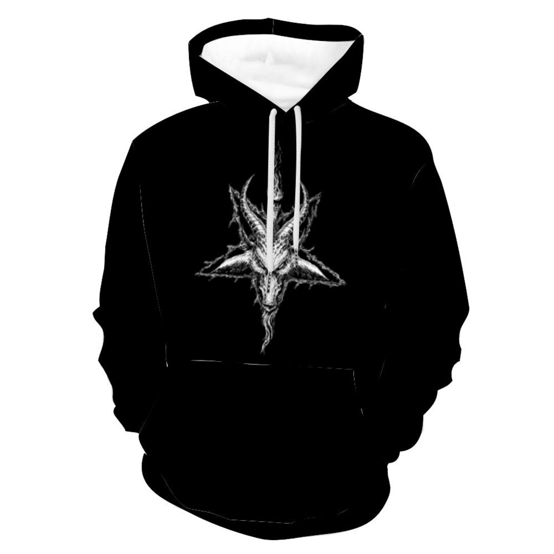 Skull Demon Satanic Goat Satanic Pentagram Serpent Unisex Hoodie ...