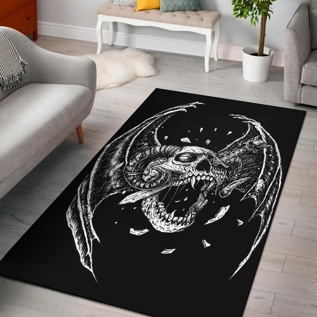 Skull Exploding Demon Dagger Area Rug Long Wing Rug - Etsy