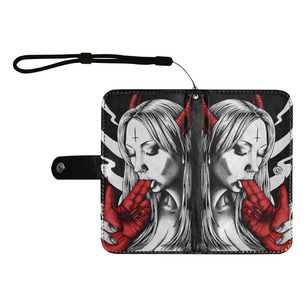 Satanic Cross Demon Embrace the Master Leather Purse for | Etsy