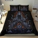 Skull Demon Virgin Serpent Satanic Pentagram Flame Church 3 Piece Duvet ...
