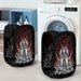 Skull Satanic Goat Pentagram Flame Laundry Hamper-baphomet Decpr ...