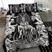 Skull Baphomet Goat Demon Frenzy 3 Piece Duvet Set Black and White ...