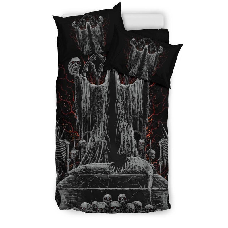 Skull Hooded Demon Impaled Coffin Shrine 3 Piece Duvet Set - Etsy