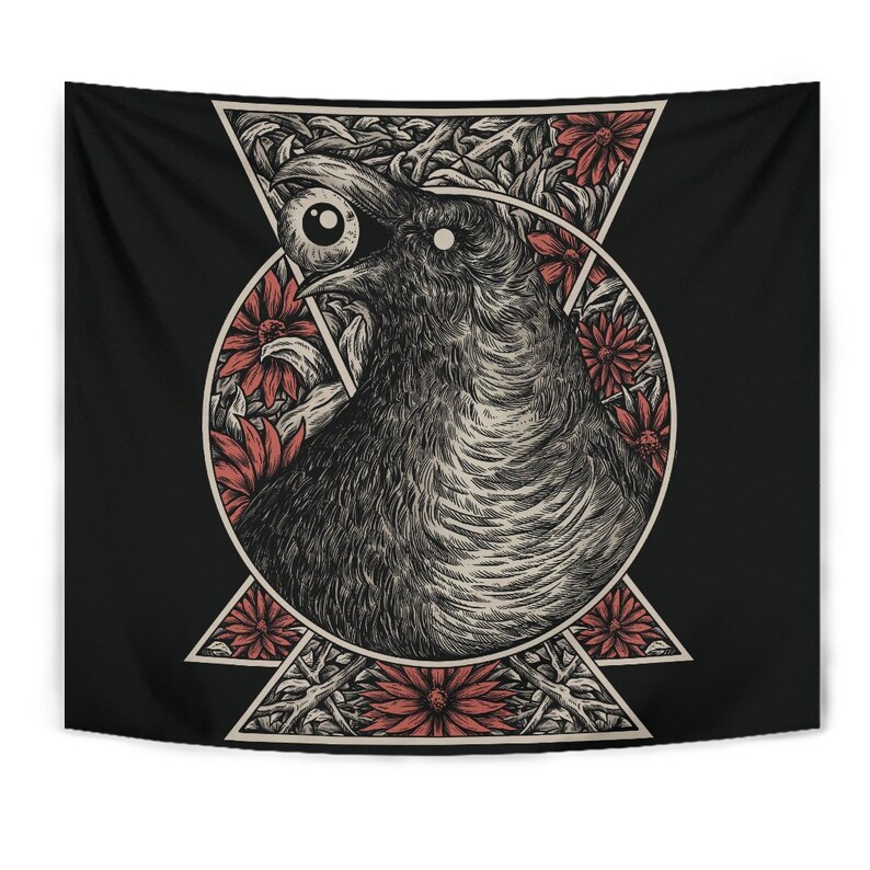 Gothic Occult Black Crow Eye Large Wall Tapestry Color - Etsy