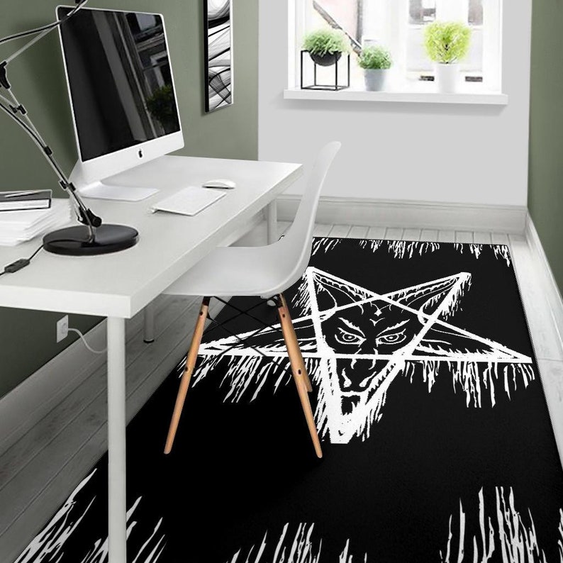Inverted Melting Satanic Pentagram Area Rug Original Best Seller ...