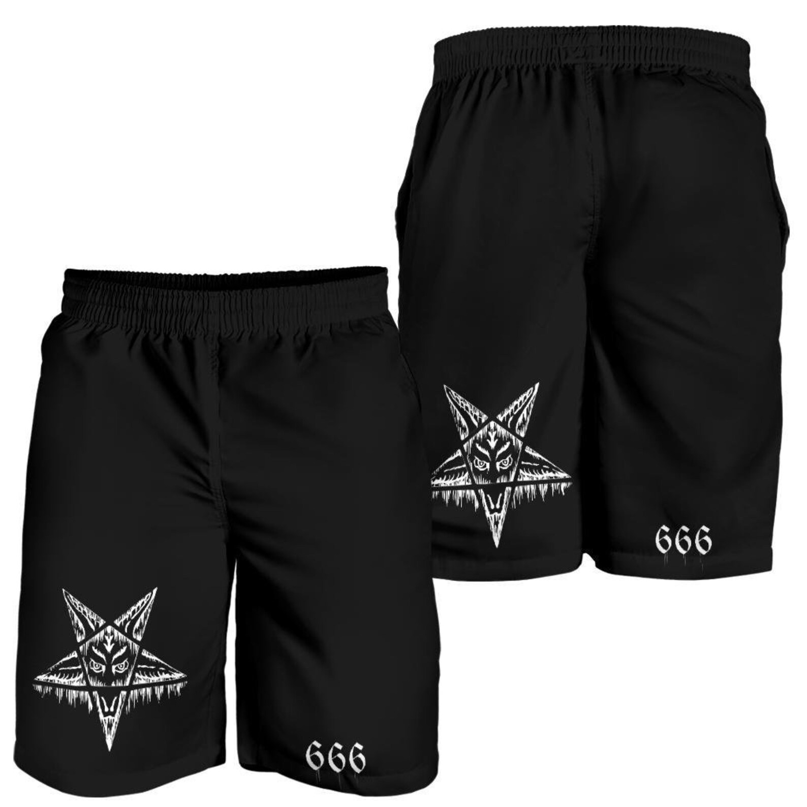 Satanic Pentagram Drip 666 Men's Shorts-satanic Clothing | Etsy