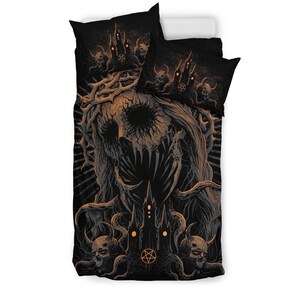 Skull Demon Zombie Savior Satanic Church 3 Piece Duvet Set Dark Version ...
