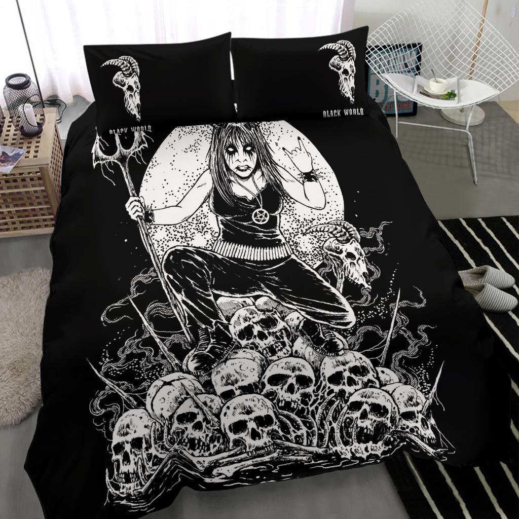 Bedding Duvet Covers Home & Living Skull Gothic Occult Black Cat Unique ...