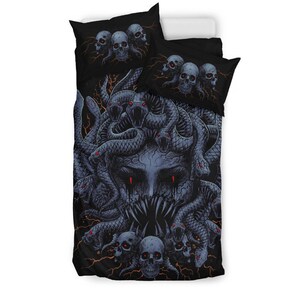 Skull Medusa Demon Goddess 3 Piece Duvet Set Eternal Revenge of the ...