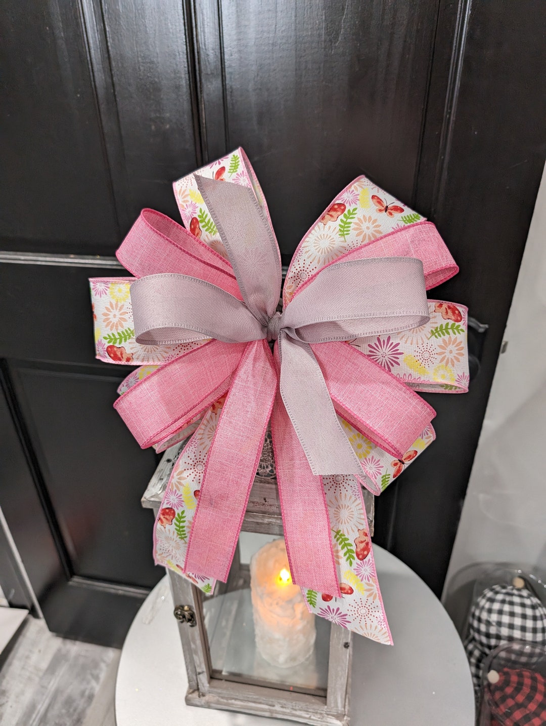 Pink Plaid Butterfly Bow: Spring, Summer Decor - Etsy