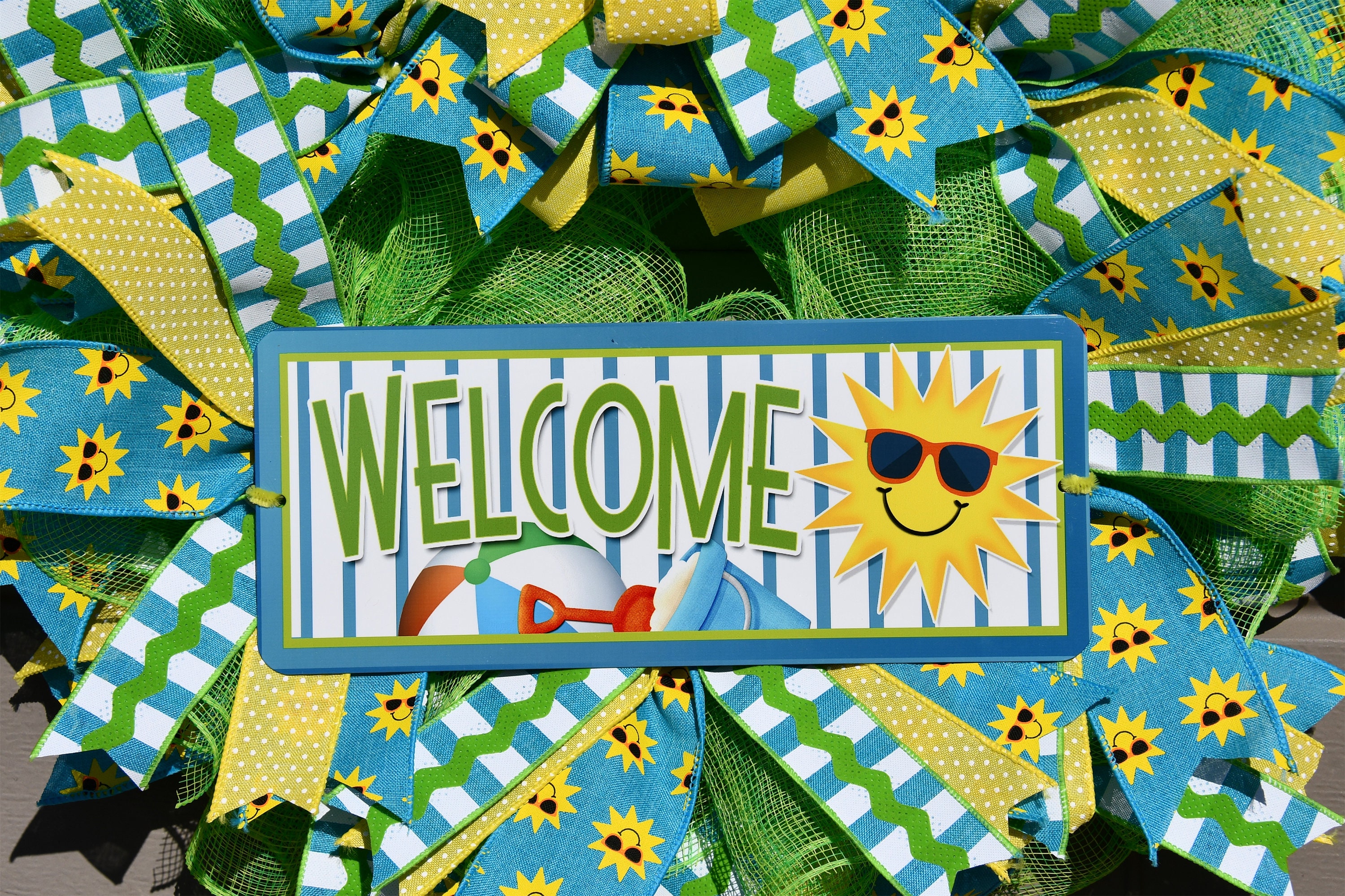 Summer Sun Wreath Summer Front Door Wreath Beach Summer | Etsy