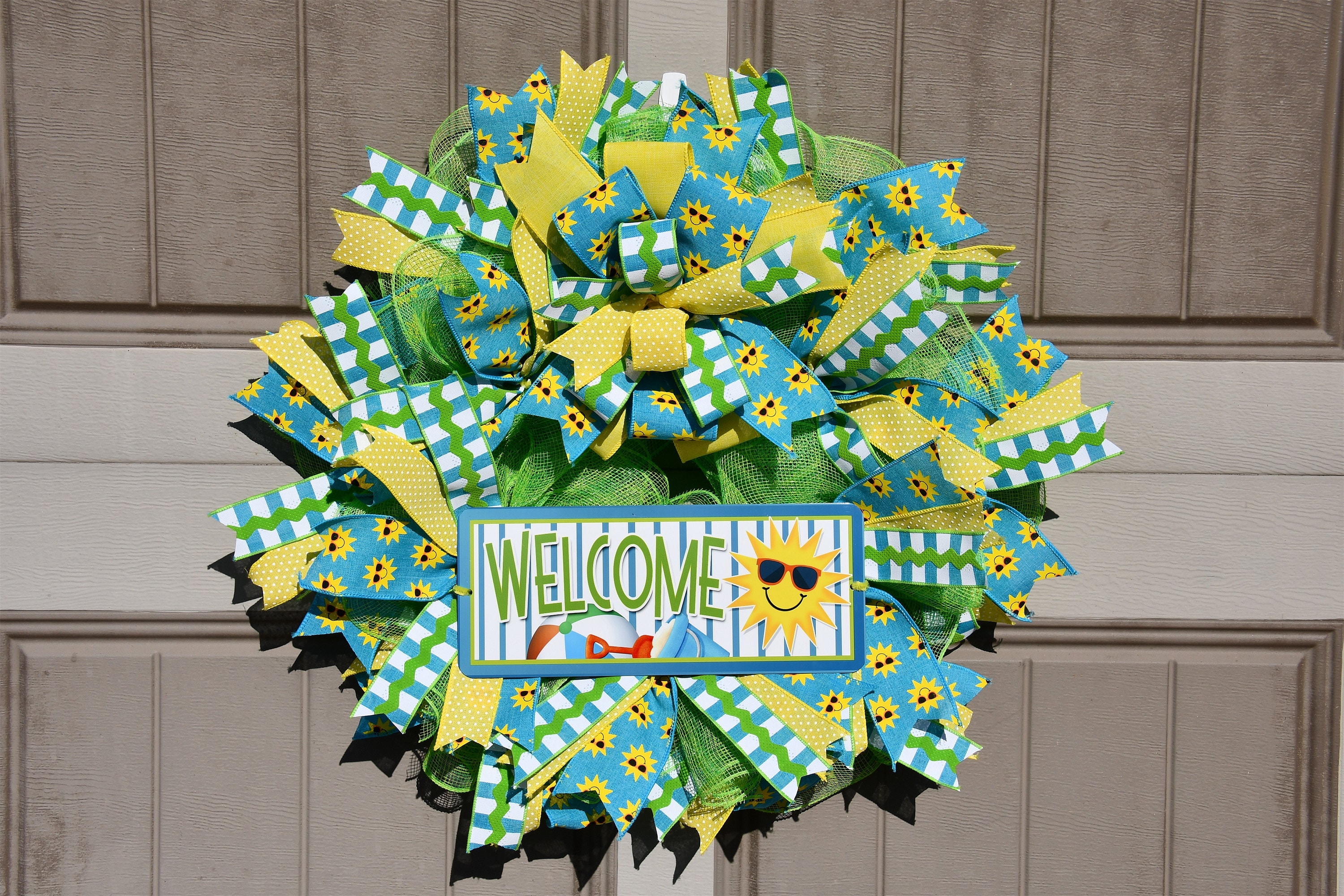 Summer Sun Wreath Summer Front Door Wreath Beach Summer | Etsy