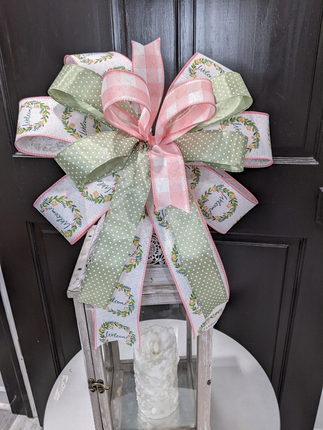 Spring Bow Summer Bow Lantern Bow Porch Light Bow Basket Bow