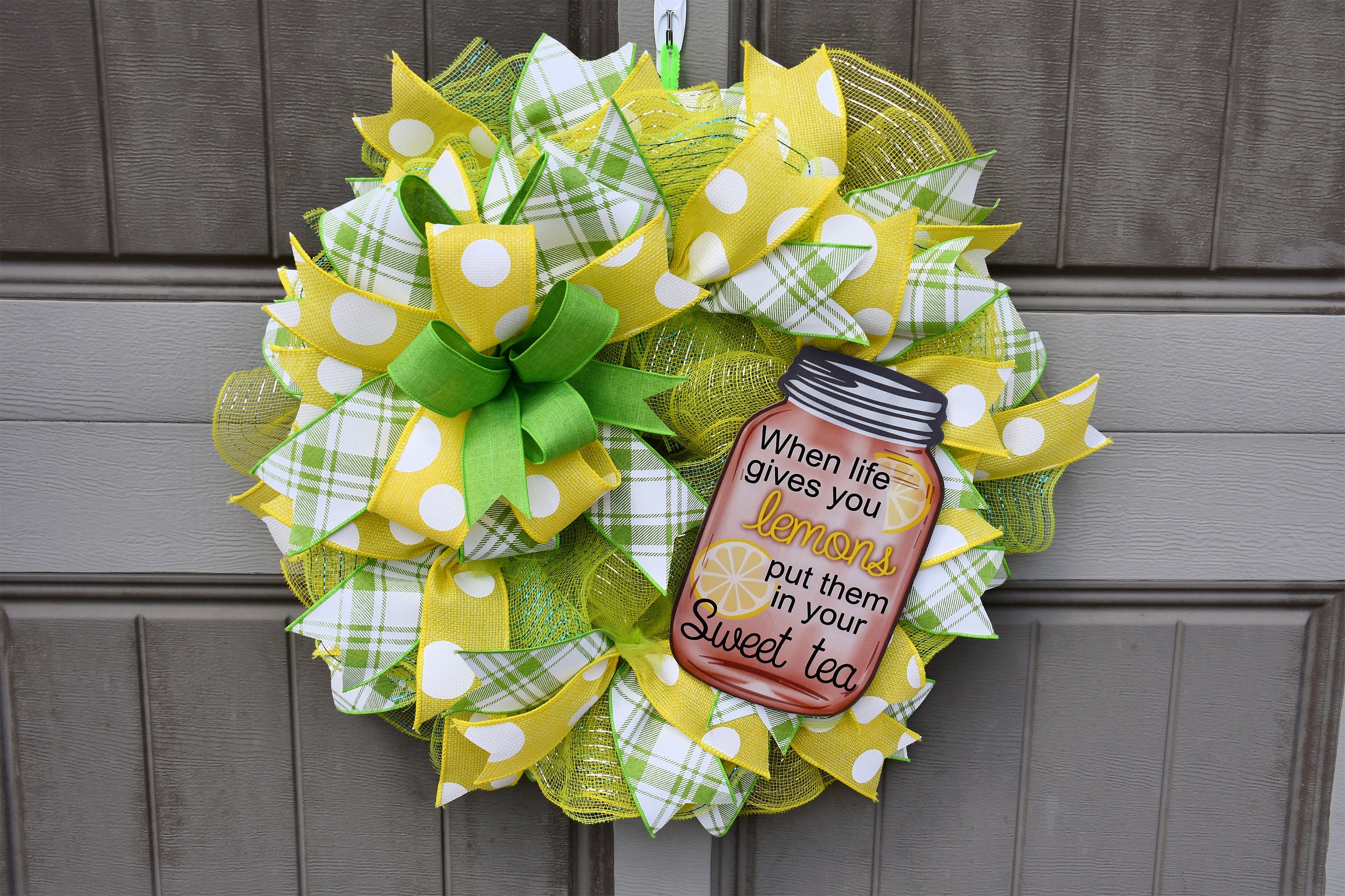 Lemon Themed Wreath Spring Front Door Summer Front Door - Etsy