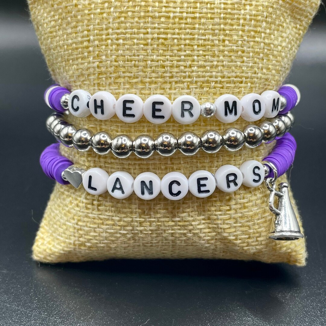 Cheer Mom Bracelet | Personalized Cheerleading Bead Bracelet ...