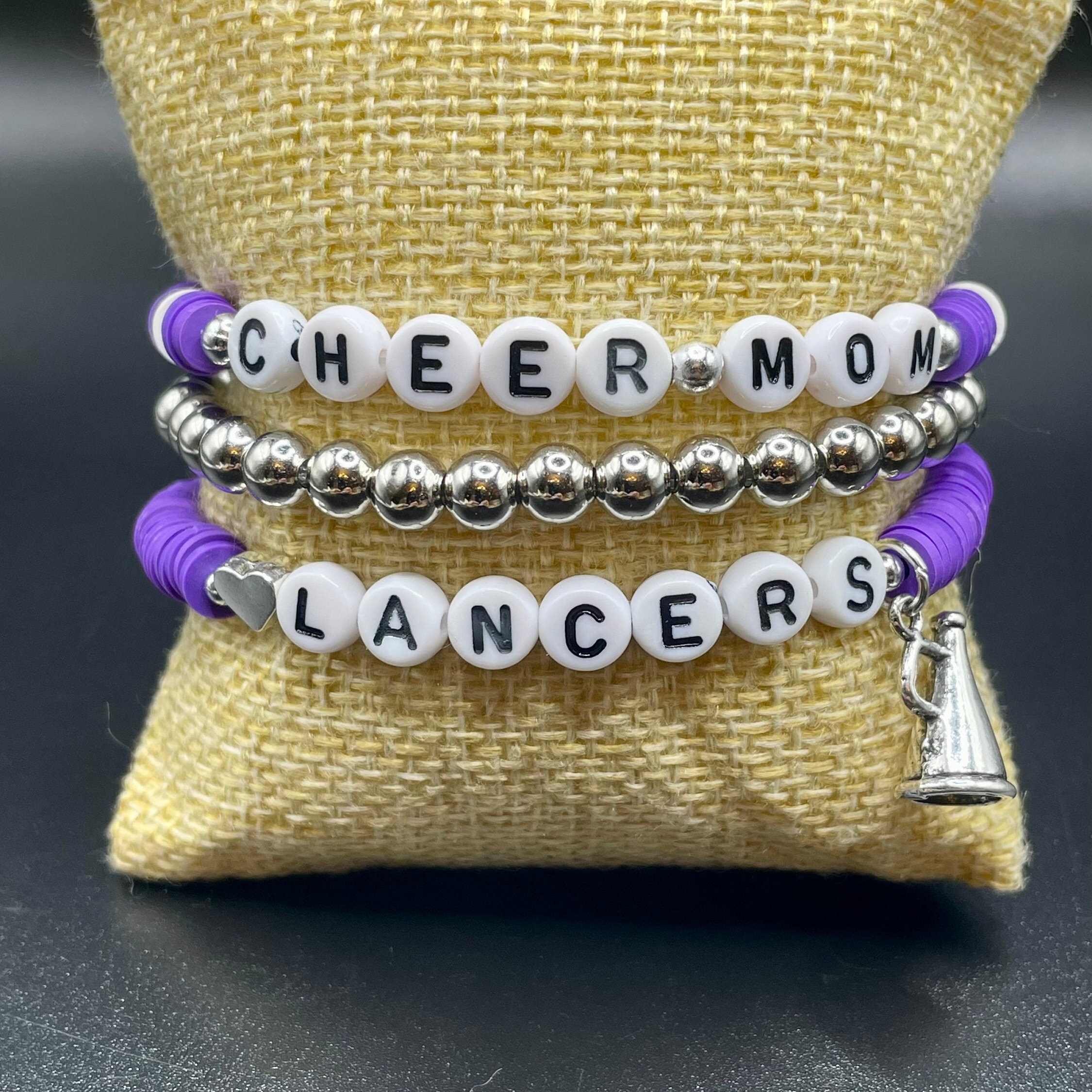 Cheer Mom Bracelet | Personalized Cheerleading Bead Bracelet ...