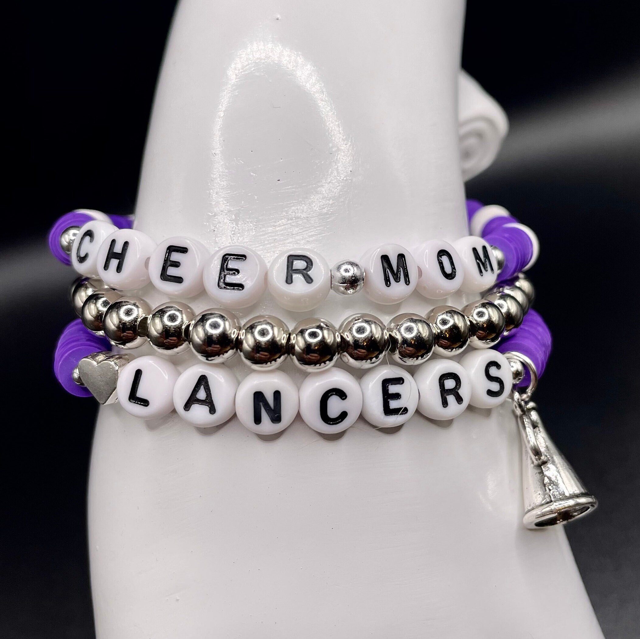Cheer Mom Bracelet | Personalized Cheerleading Bead Bracelet ...