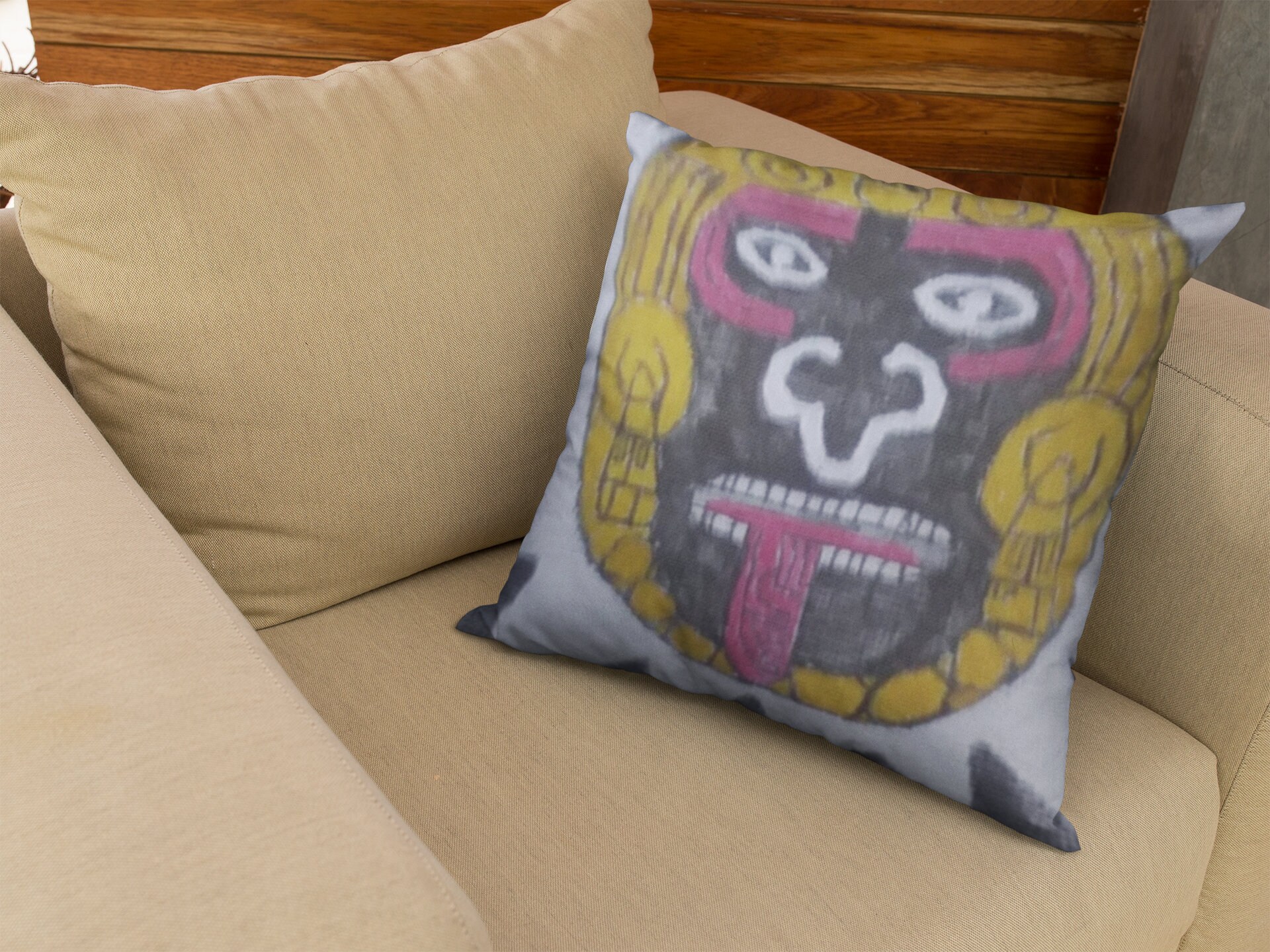 Aztec Eclipse Spun Poliéster Almohada Cuadrada - Etsy España