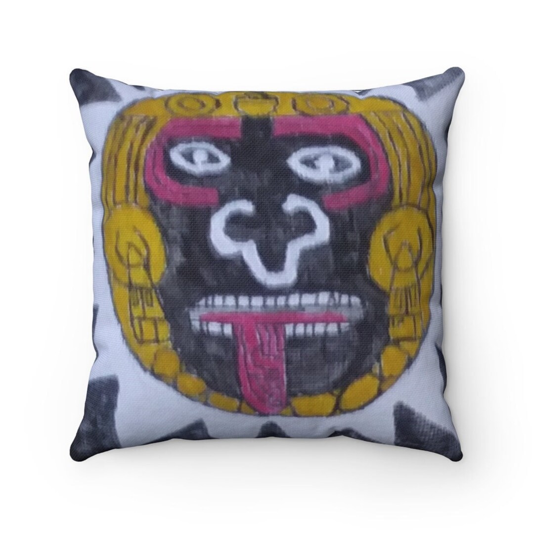 Aztec Eclipse Spun Poliéster Almohada Cuadrada - Etsy España