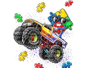 Autism Monster Truck - Etsy