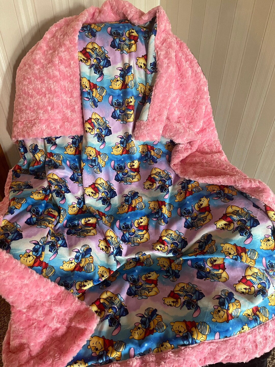 Silly Ole Bear and Stitch Minky Cuddle Paired With Minky Luxe - Etsy