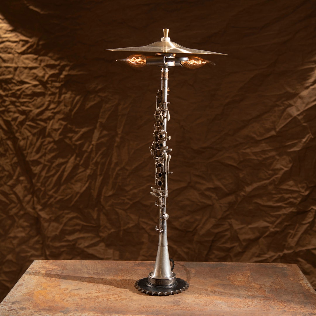 Metal Clarinet Lamp With Cymbal Shade - Etsy