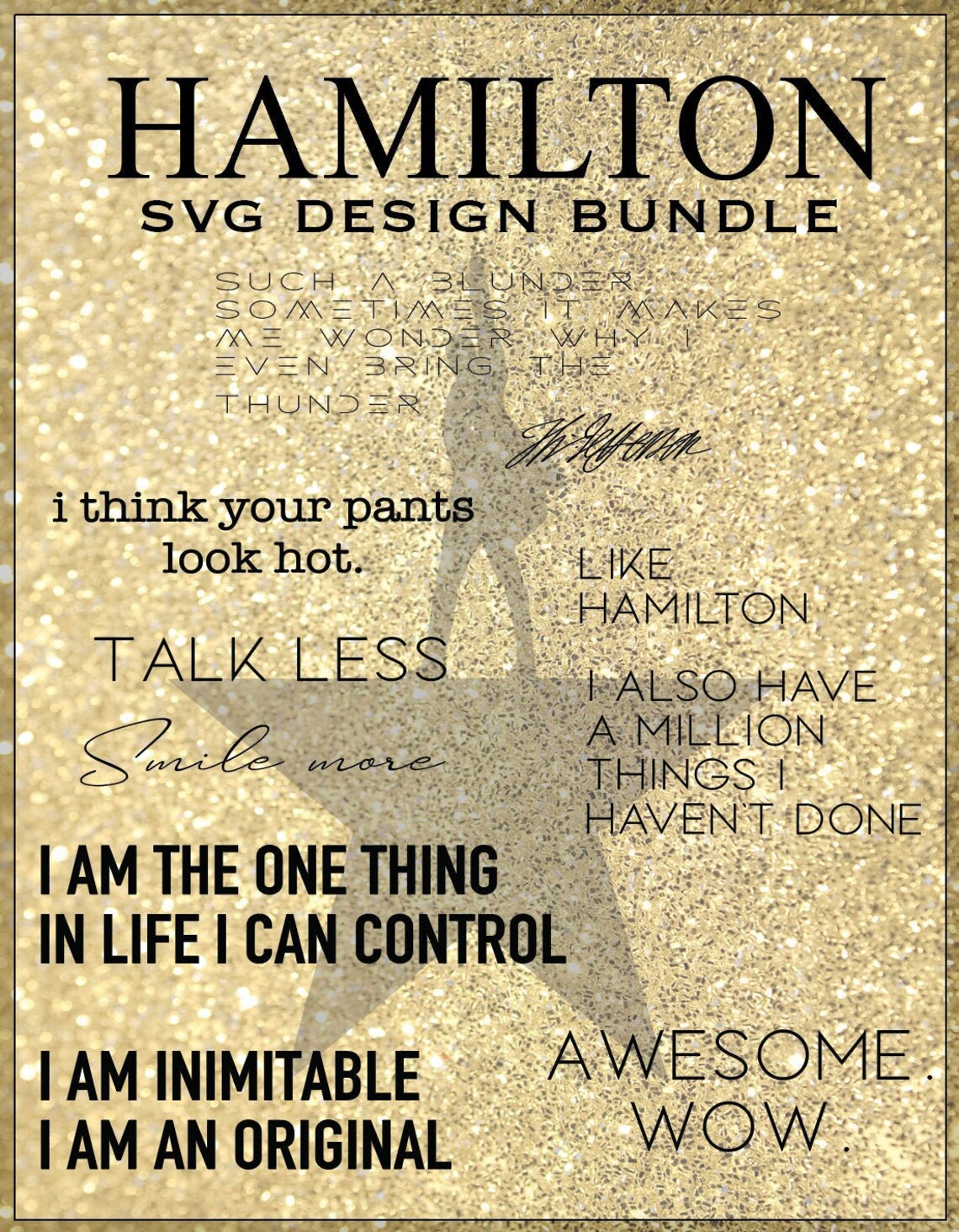 Hamilton Musical SVG File Design Bundle - Etsy