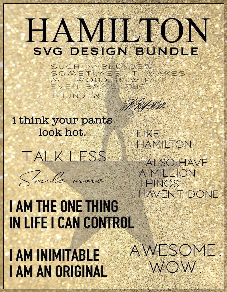 Hamilton Musical SVG File Design Bundle - Etsy