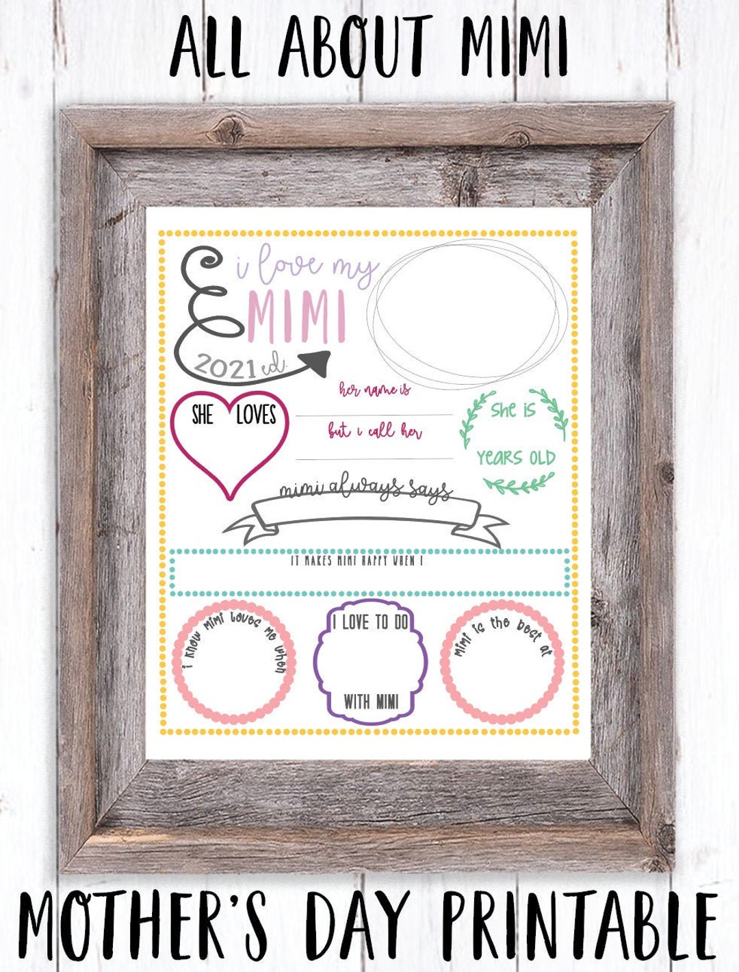 All About Mimi Mother's Day Printable - Etsy