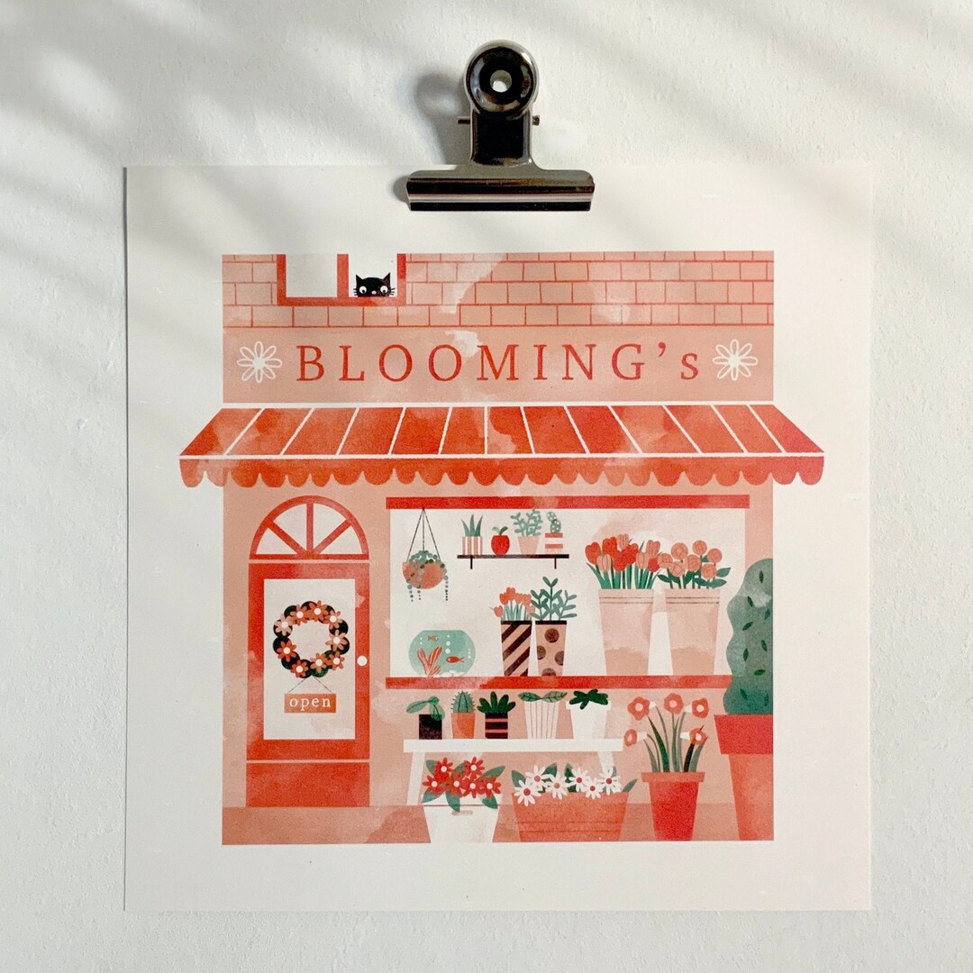 Print 21x21cm - Blooming's (flower Shop) - Etsy