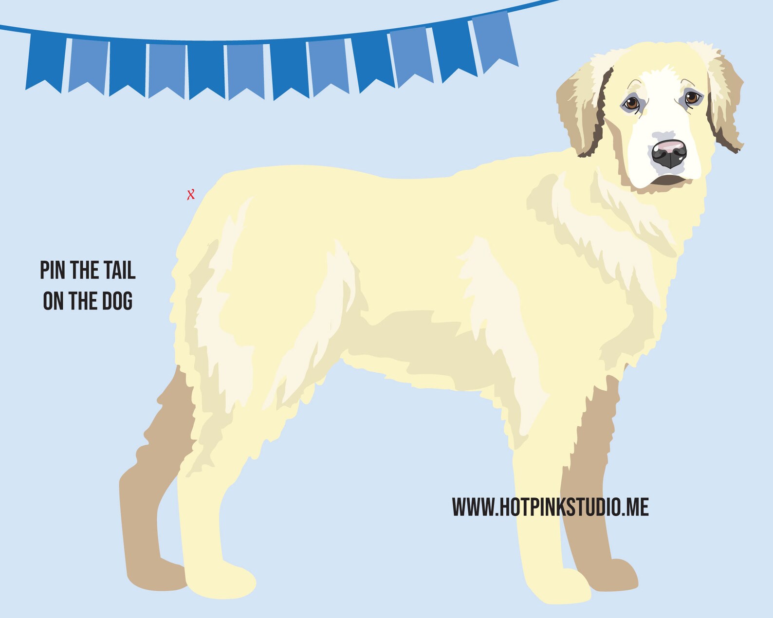Game Pin The Tail On The Dog Golden Retriever Birthday Party Game Do It