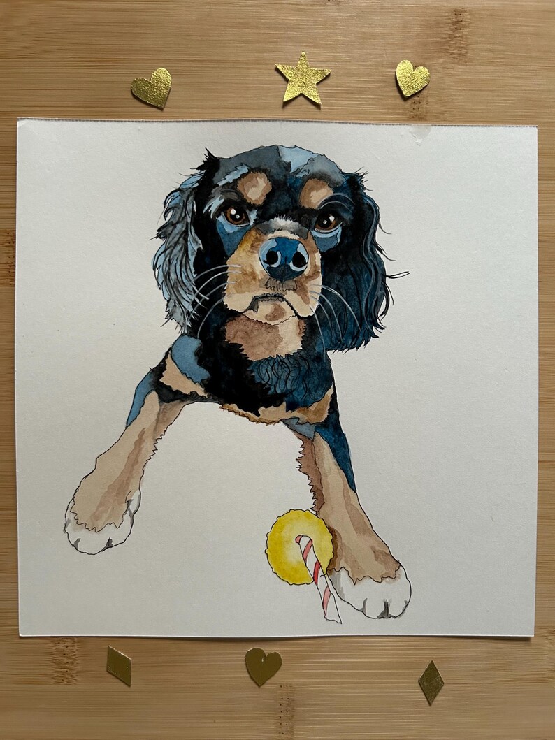Hand-painted Dog Portrait: Custom Watercolor Pet Art (8x8 In) - Etsy