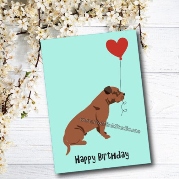 Holiday & Seasonal Cards Paper Valentines Cards CARD Pitbull Dog ...