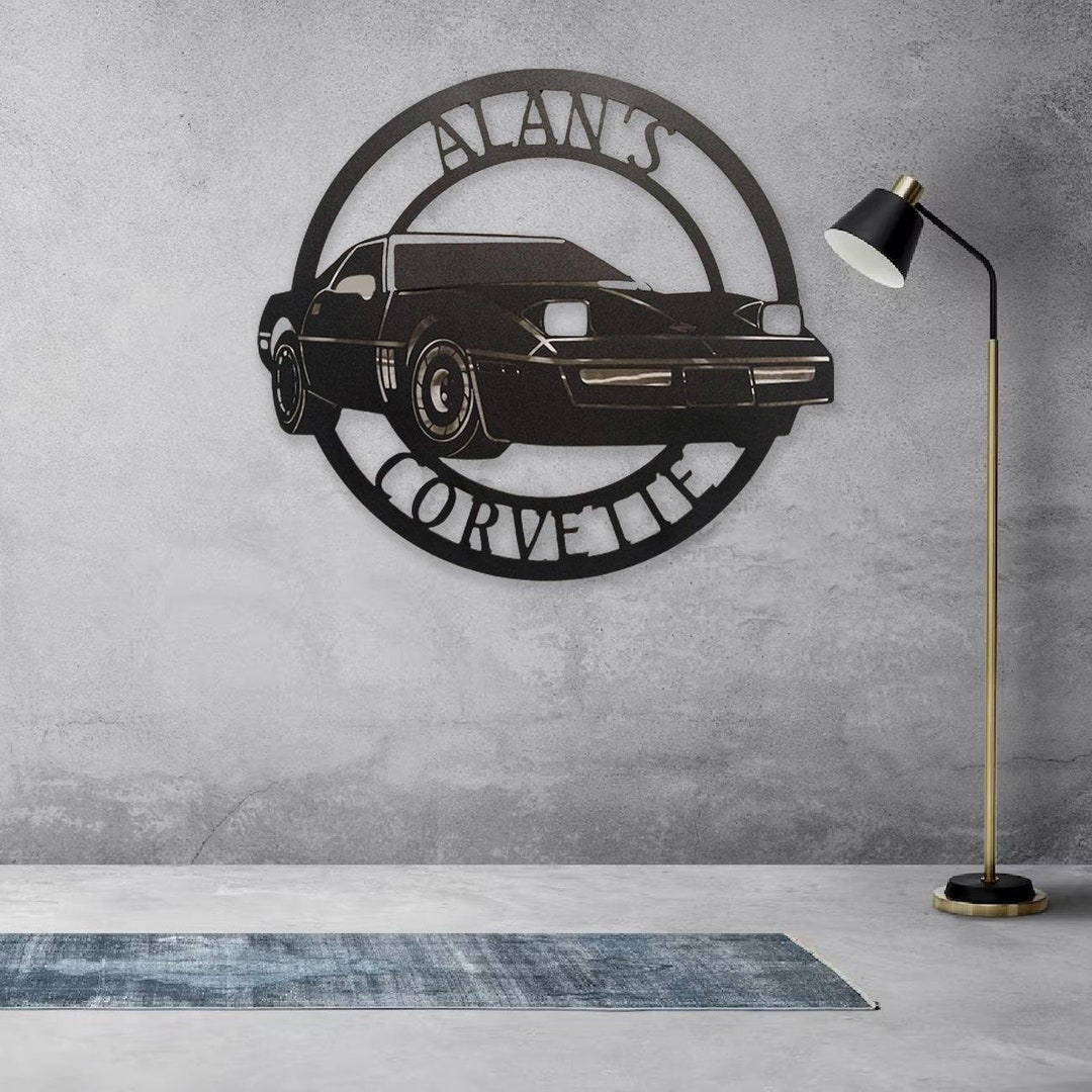 Corvette C4 Metal Sign , Custom Classic Corvette Wall Sign , Corvette ...